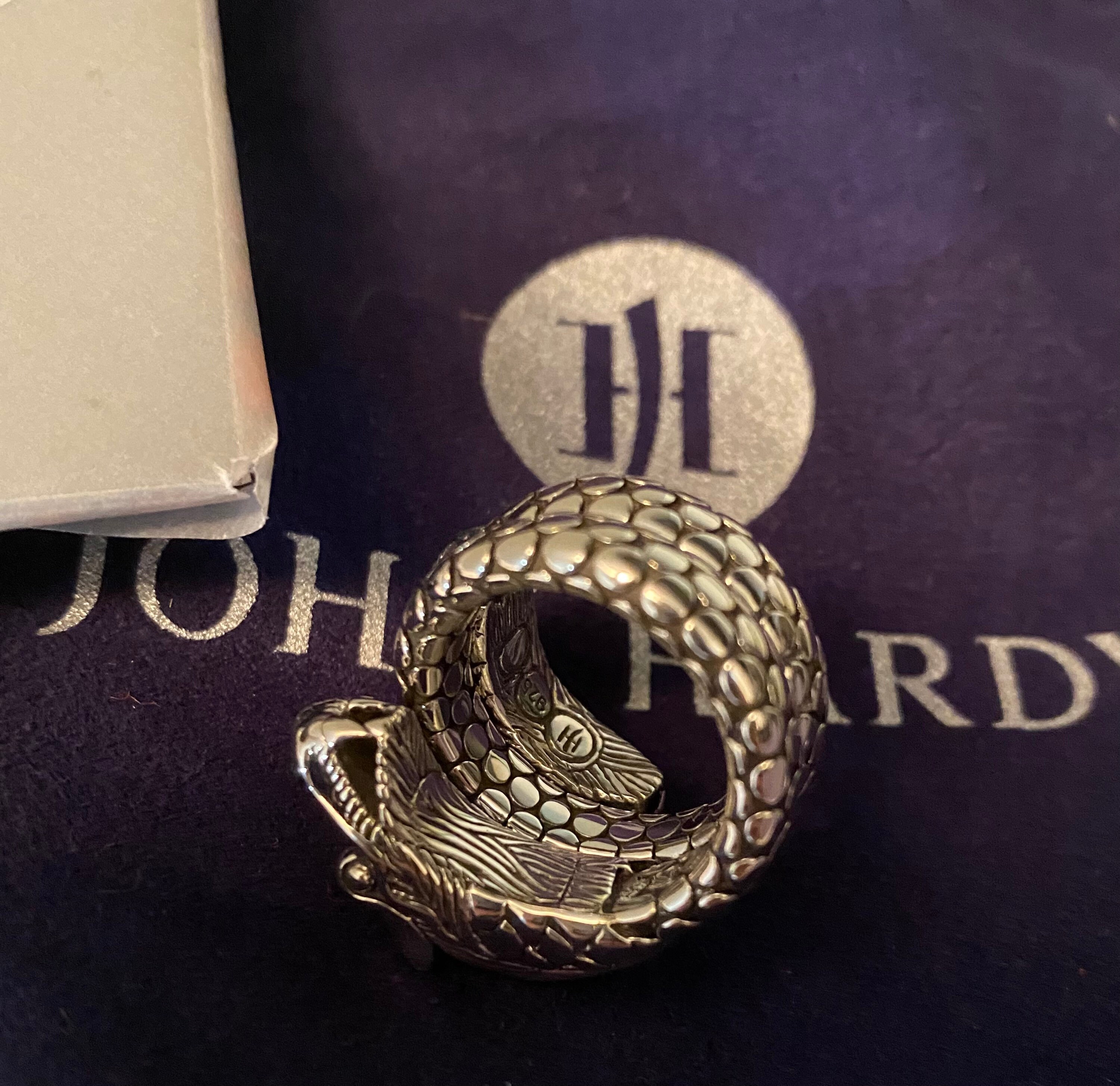 John Hardy Naga Dot Coil Double Dragon Ring Size 6 Silver 925 - Etsy