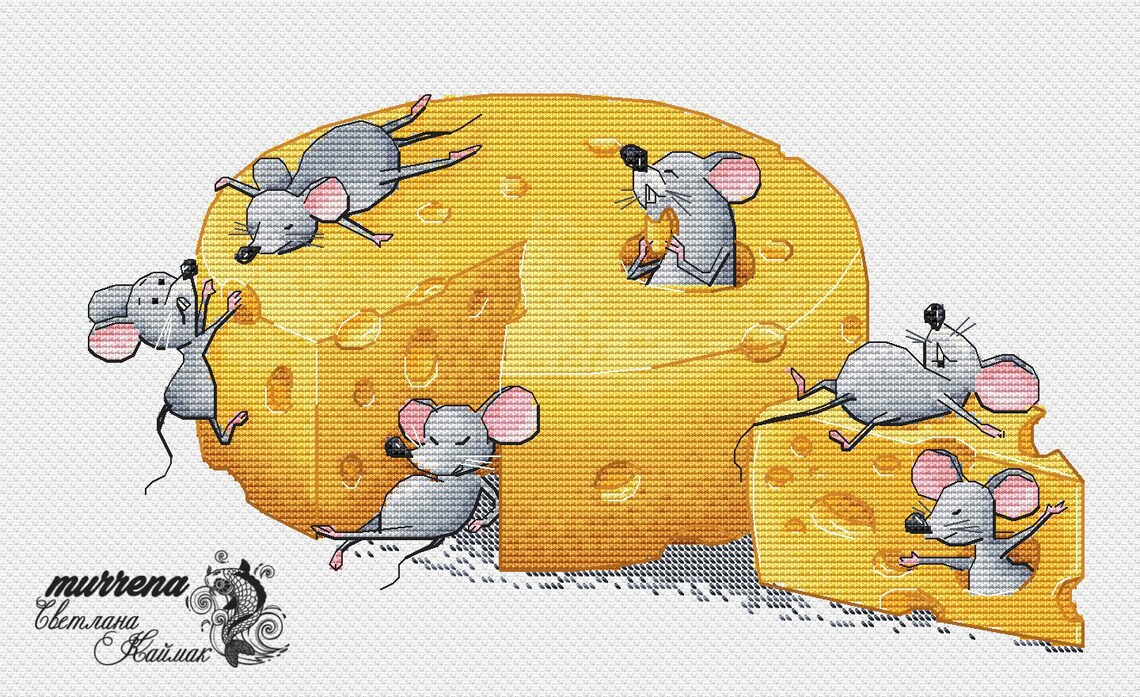 Mouse Cheese! Cross Stitch Hat Pattern PDF Instant Download Stylish ...