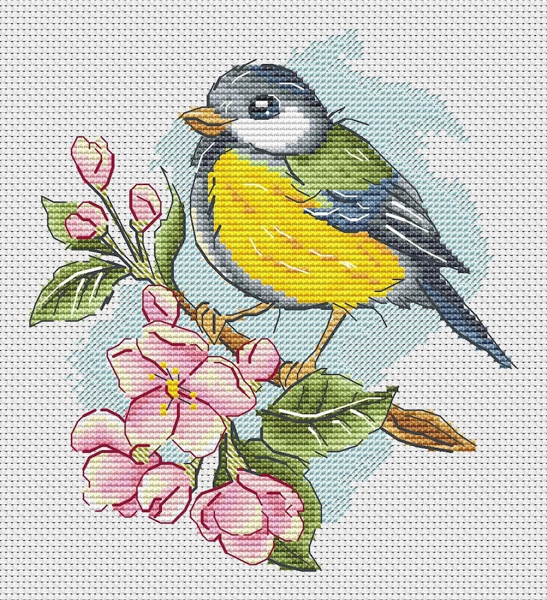 Titmouse Bird Cross Stitch Hat Pattern PDF Instant Download - Etsy