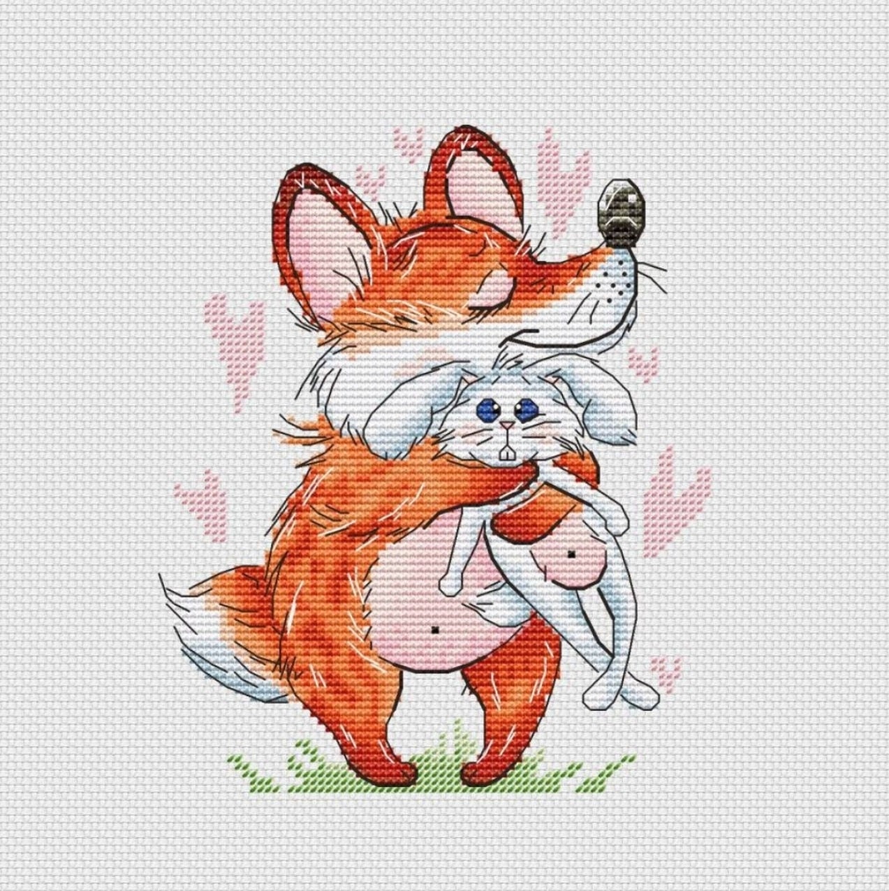 The Fox and the Rabbit Cross Stitch Hat Pattern PDF Instant Download ...