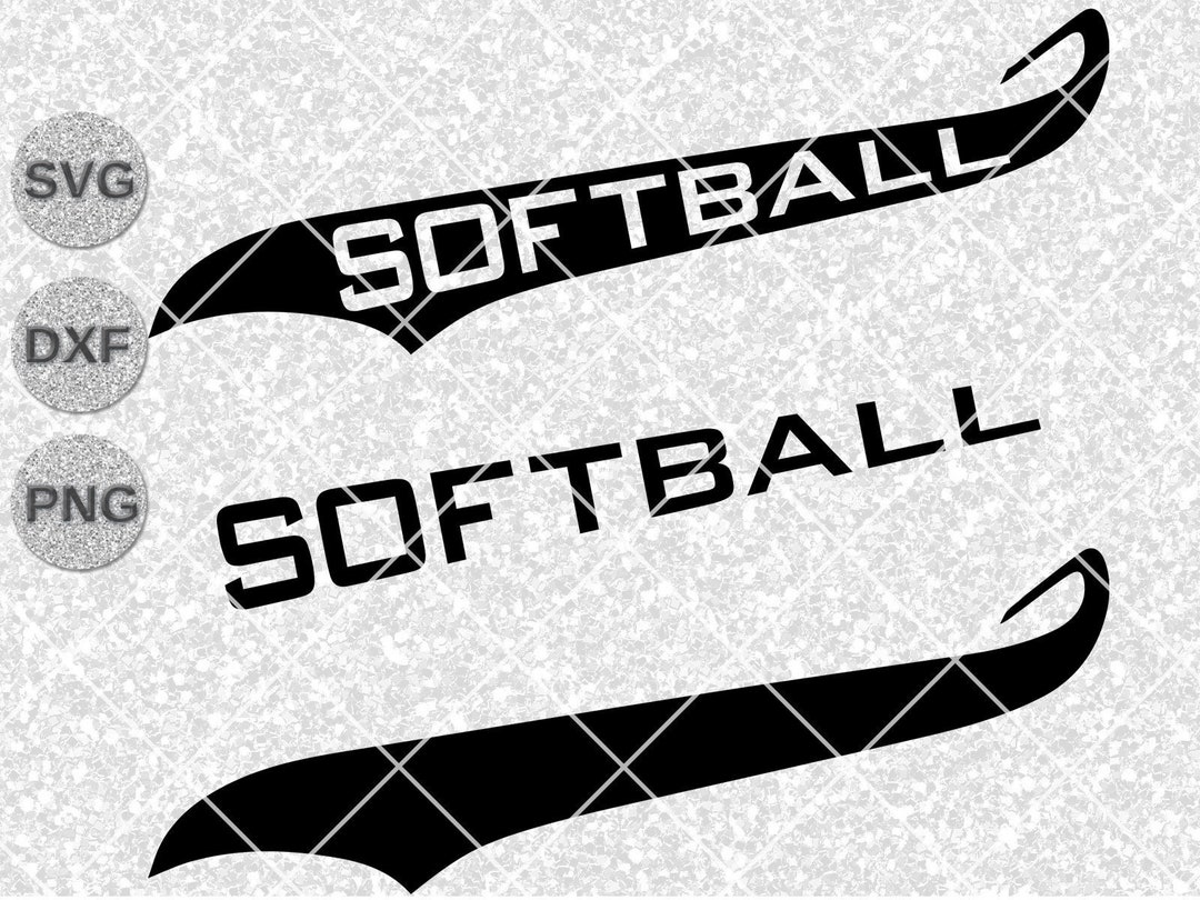 Softball Svg Dxf Png Clipart Shirts, Softball Swoosh Tail Banner Svg ...