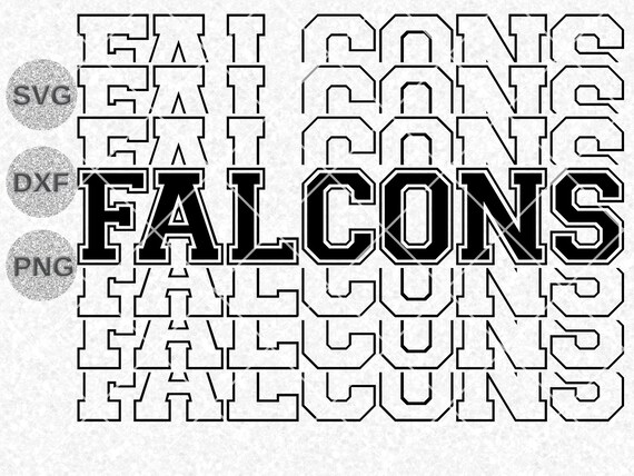 Falcons Svg Falcons Stacked Svg Falcons Retro Svg Falcons | Etsy