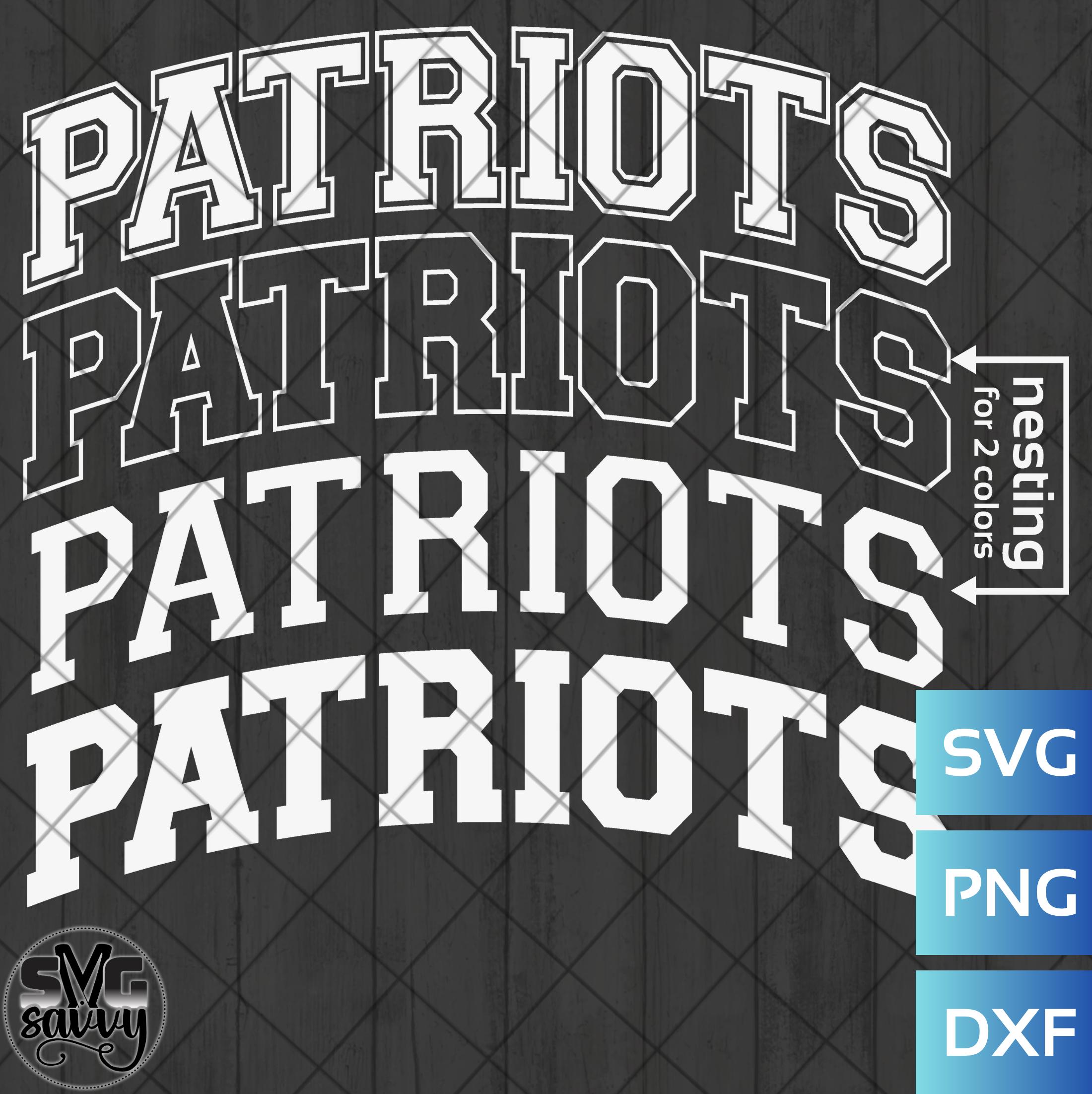 Patriots Sports Font Svg Png, Patriots Mascot Team Name Swag Collegiate ...