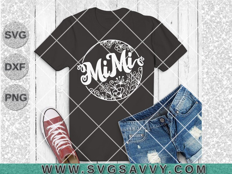 Mimi Floral Svg Dxf Png Clipart Shirts Gifts Mimi Botanical - Etsy
