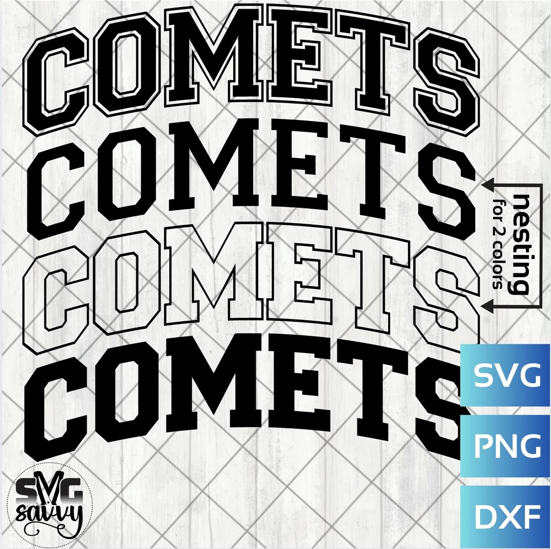 Comets Sports Font Svg Png, Comets Mascot Team Name Swag Collegiate ...