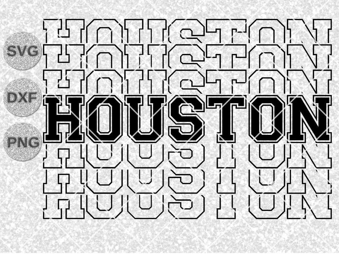 Houston Svg Dxf Png Clipart, Houston Stacked Retro Vintage Svg Dxf ...