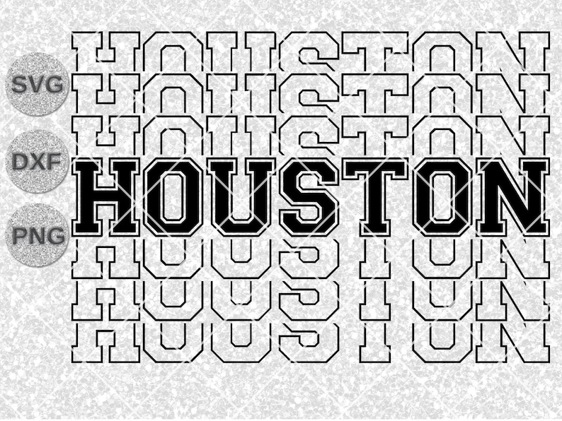 Houston Svg Dxf Png Clipart Houston Stacked Retro Vintage Svg - Etsy
