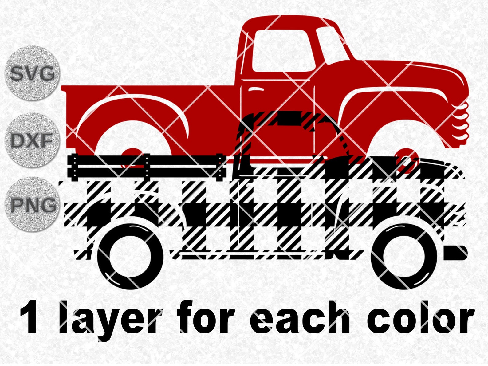 Buffalo Plaid Christmas Truck Svg Dxf Png Red Vintage Truck - Etsy