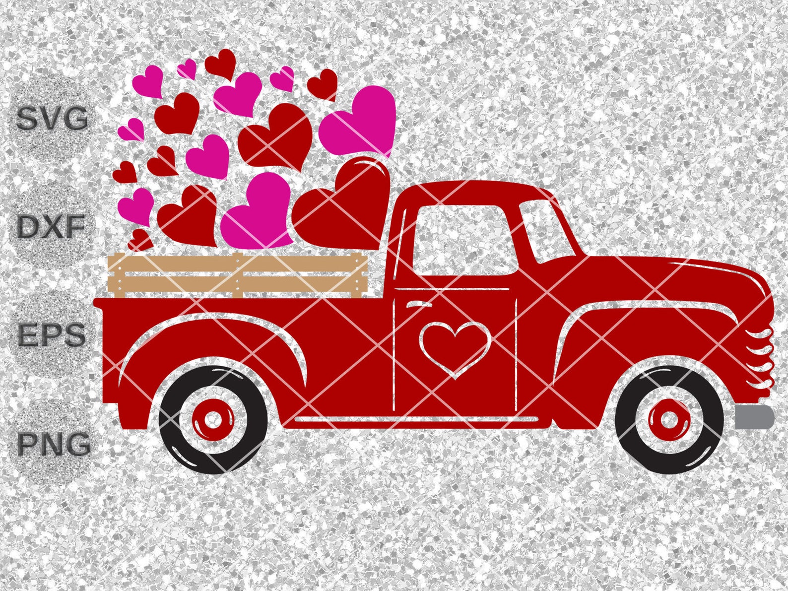 Valentine Truck Svg Red Truck Svg Red Valentines Truck Svg | Etsy