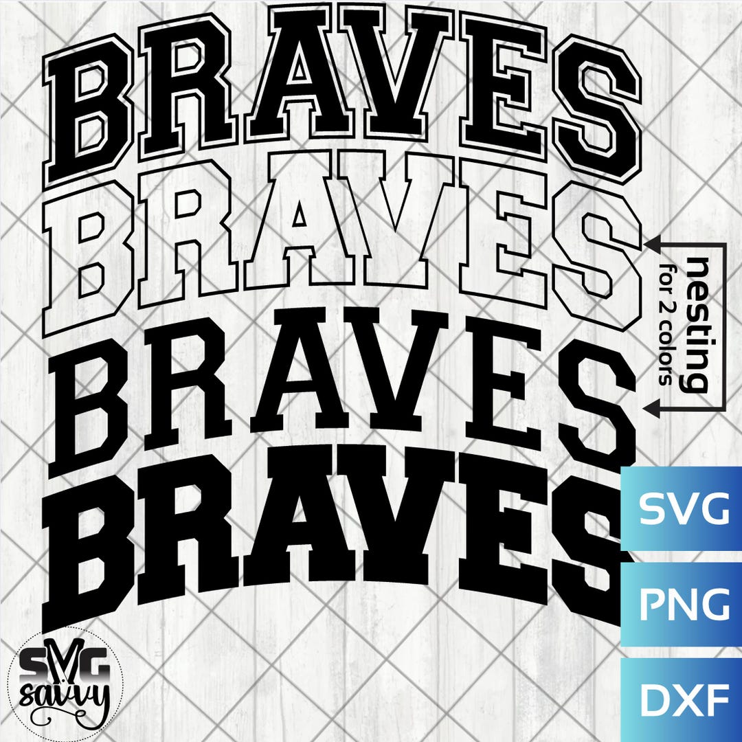 Braves Sports Font Svg Png, Braves Mascot Team Name Swag Collegiate ...