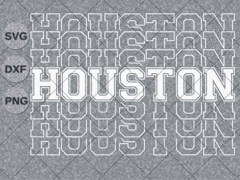 Houston Svg Dxf Png Clipart Houston Stacked Retro Vintage Svg - Etsy