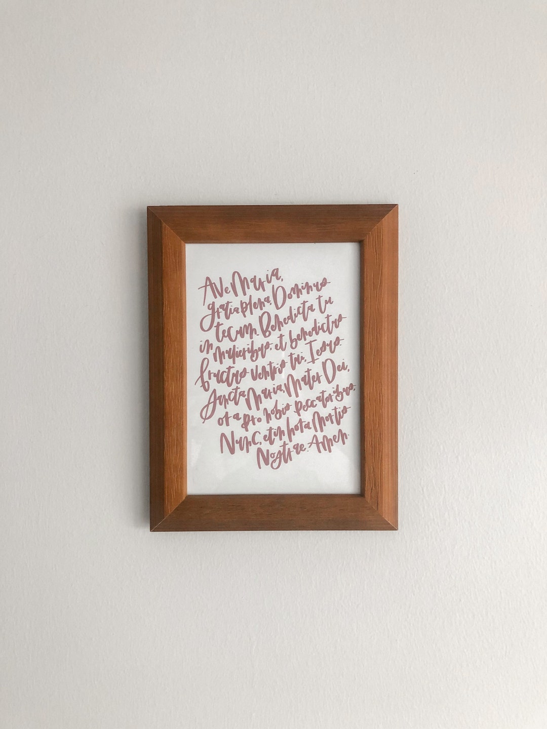 Ave Maria Hand Lettered Latin Prayer Hail Mary - Catholic Sacred Art ...