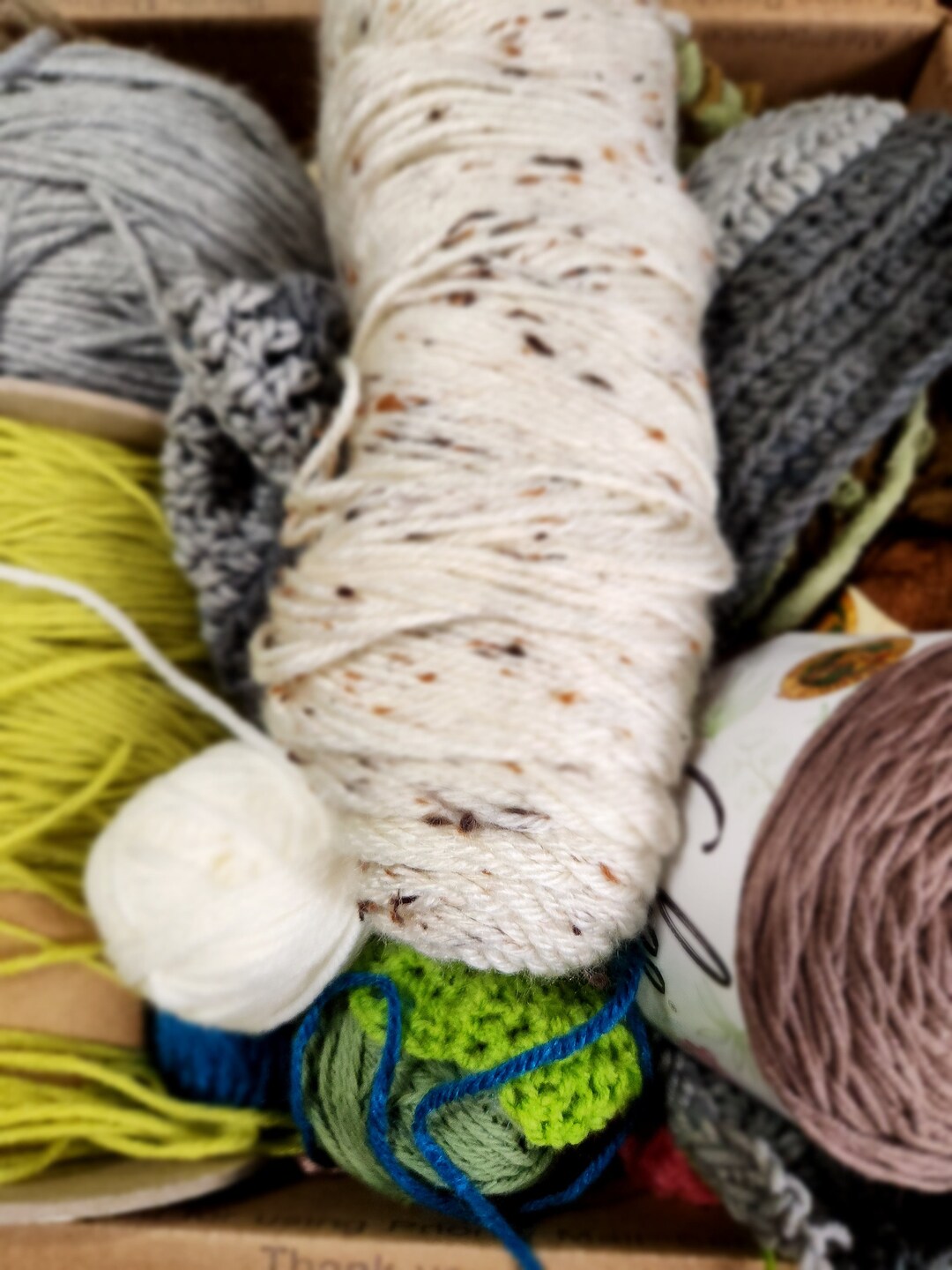 Over 3 Lbs of Yarn, Crochet Yarn, Knitting Yarn, Box of Yarn, Grab Bag ...