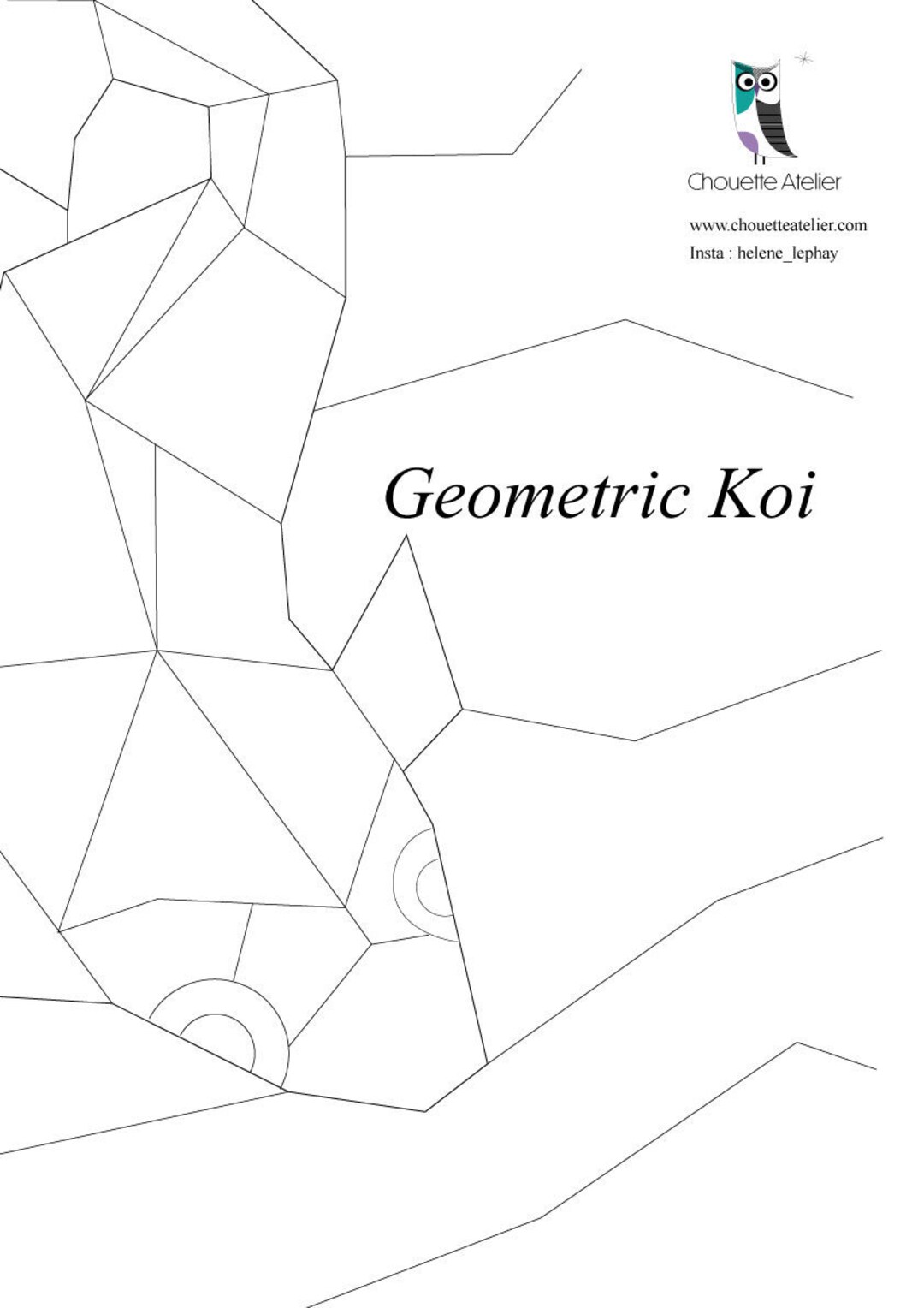 Geometric Koi Stained Glass PDF Pattern | PDF Model Stained Glass Carp ...