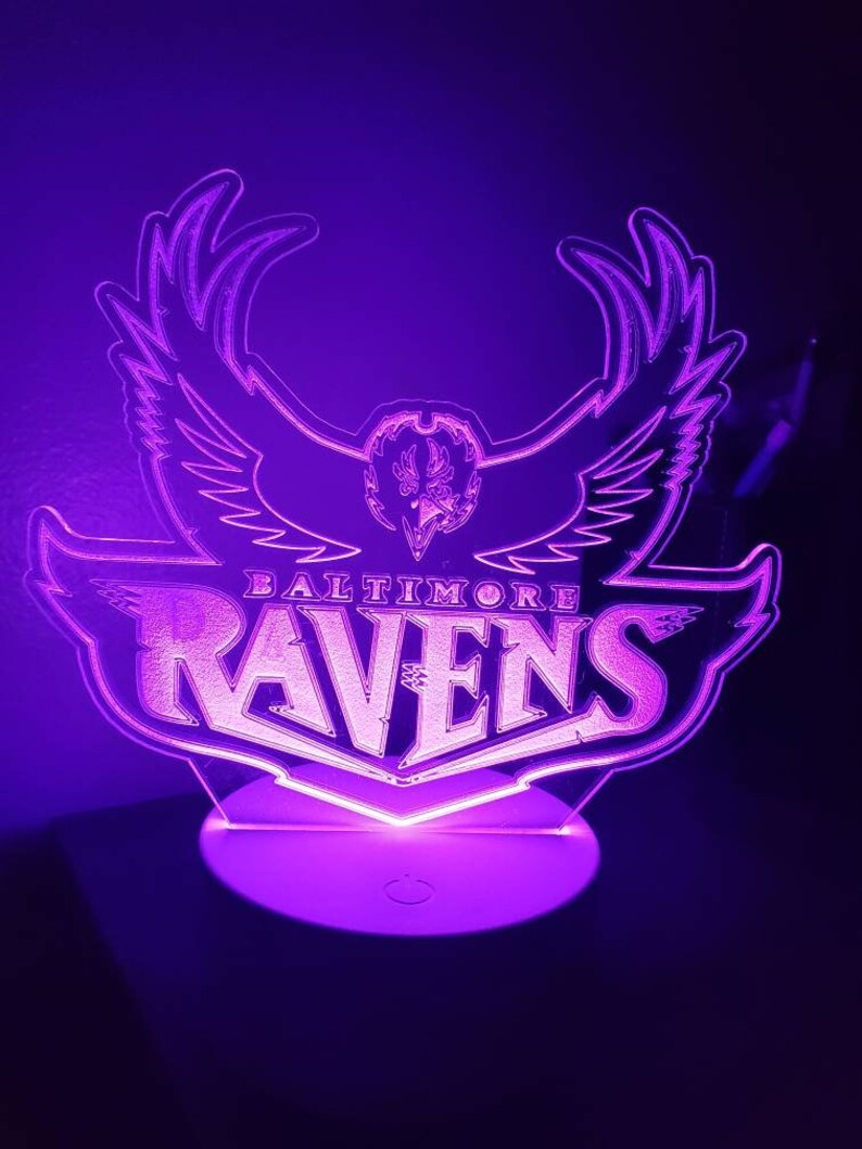 Baltimore Ravens Team Logo Holographic 3D LED Light Edge Lit | Etsy