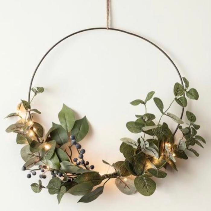 Simple Wreath With Lights - Etsy