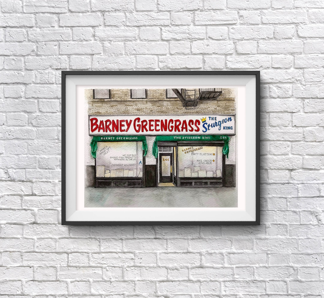Barney Greengrass Watercolor Print, Upper West Side NYC Illustration ...