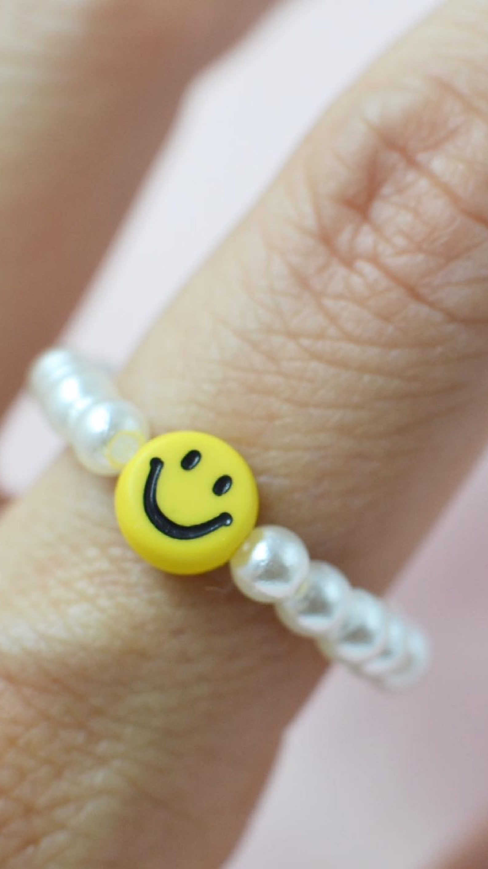 Smile Face Ring, Emoji Ring, Smiling Face Jewelry, Pearl Smile Ring ...