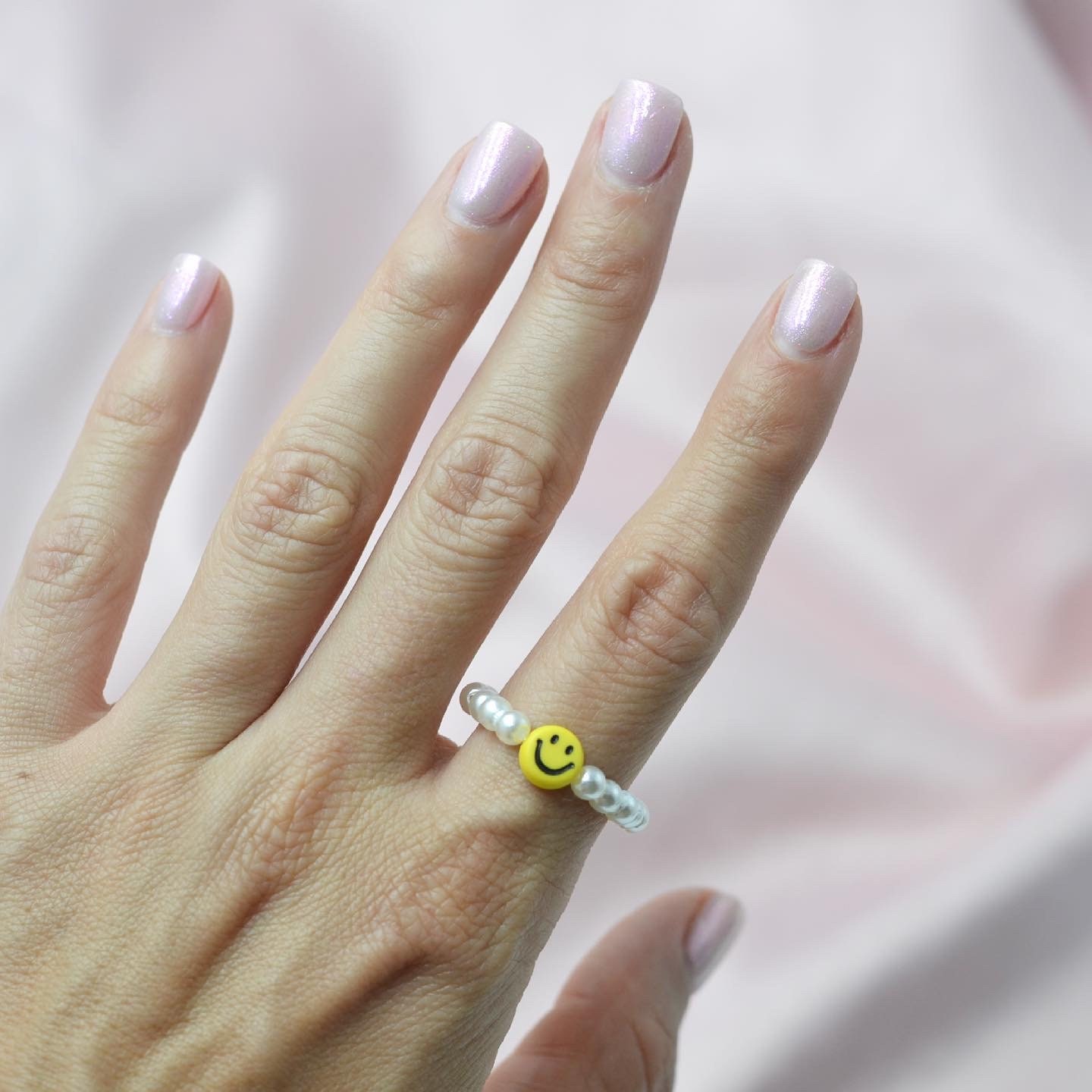 Smile Face Ring, Emoji Ring, Smiling Face Jewelry, Pearl Smile Ring ...