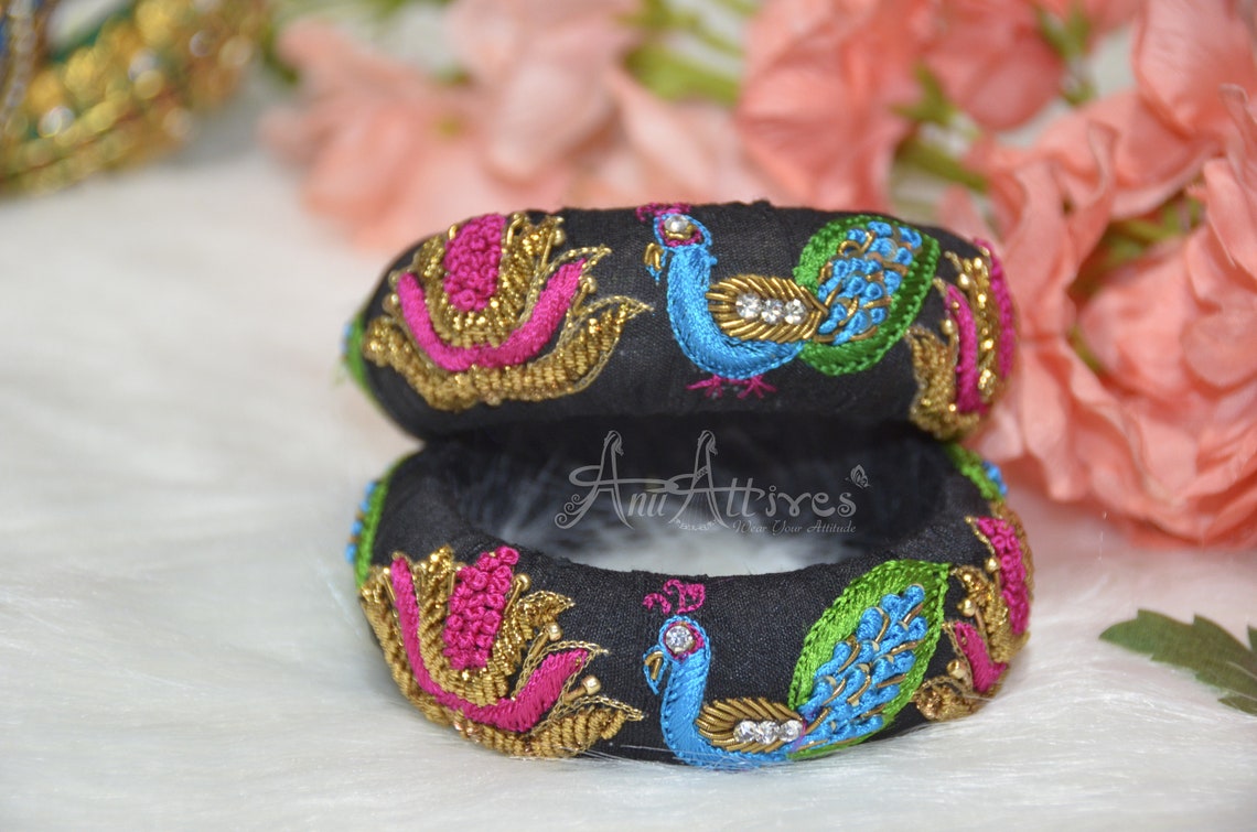 Maggam Work Bangles [hand Crafted for Festive Look] - Etsy
