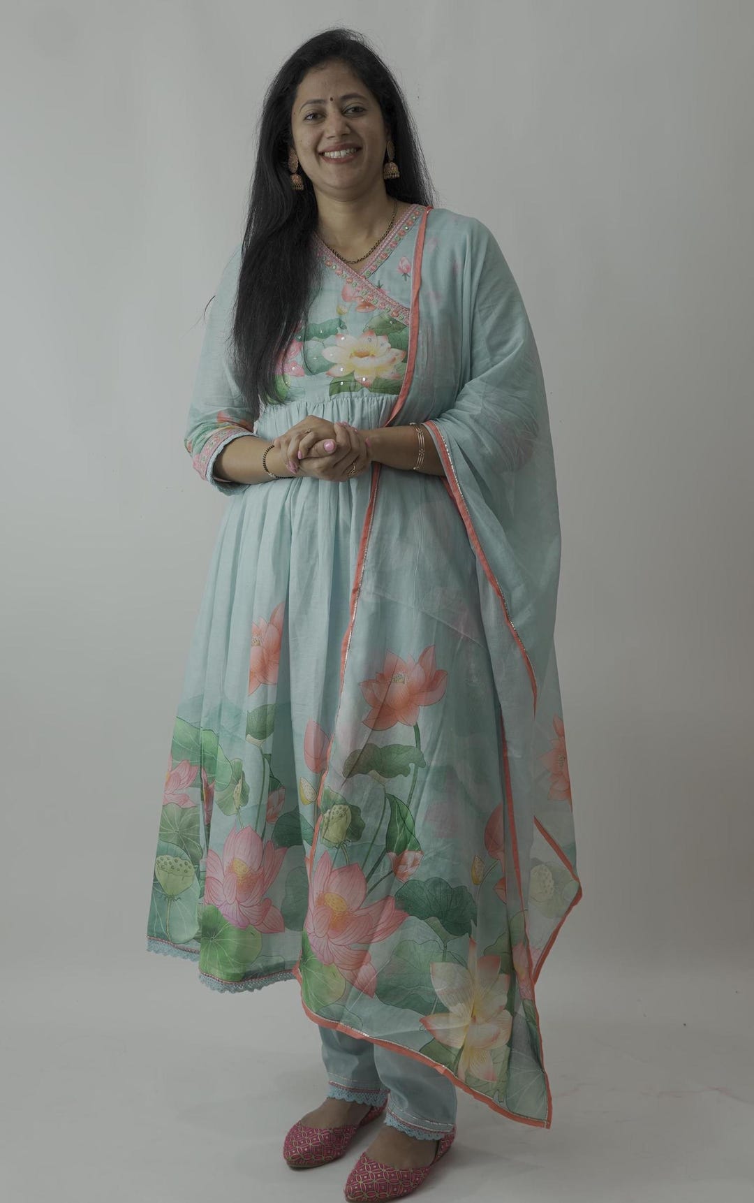 Cotton Angrakha Kurta Set: Mulmul Cotton Boho Chic Festive Outfit - Etsy