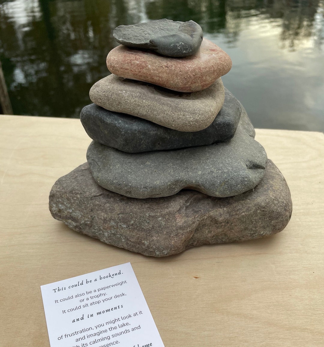 Lake Superior Stone Bookend Rock Cairn Paperweight - Etsy