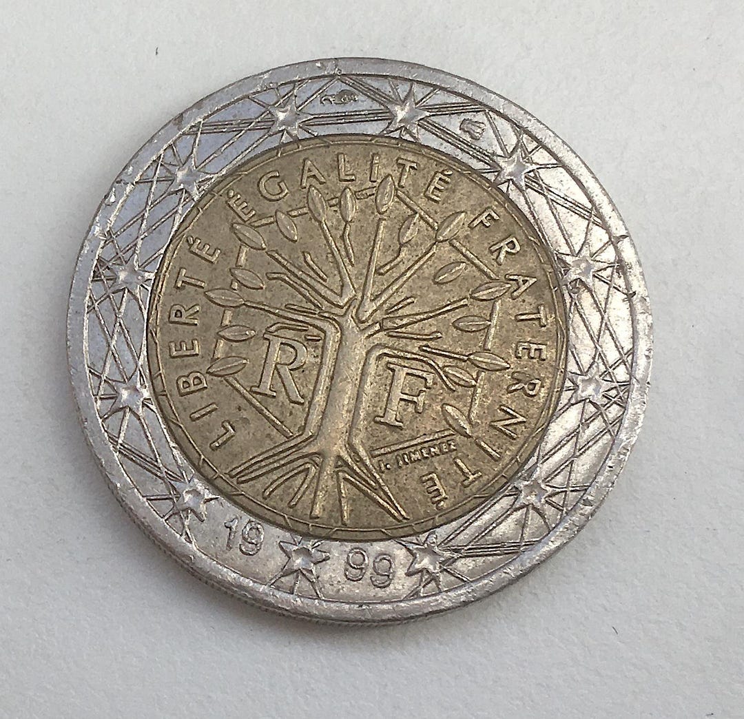 2 Euro Coin France 1999 Minting Error / 2 Euro Coin France 1999 Minting ...