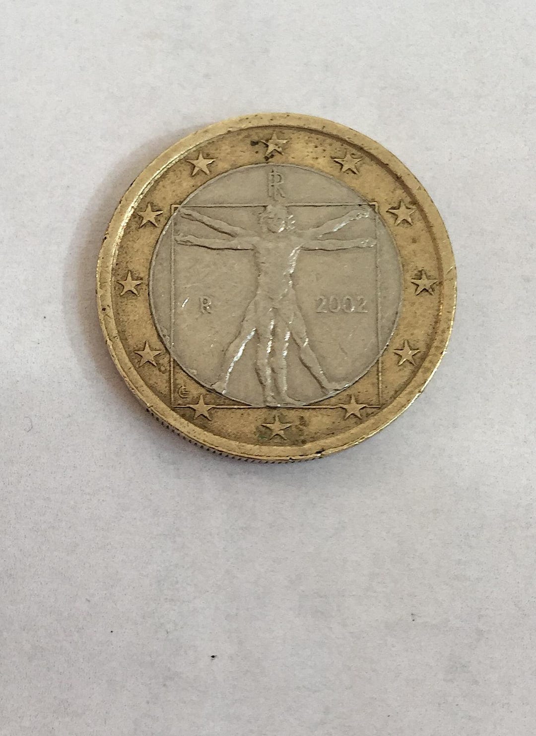 1 Euro Münze Italien 2002 - Prägefehler / 1 Euro coin Italy 2002 - with ...
