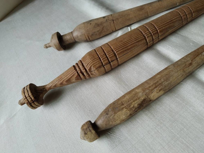 Blanks natural wood spindles Ancient spindle with real traces of time ...