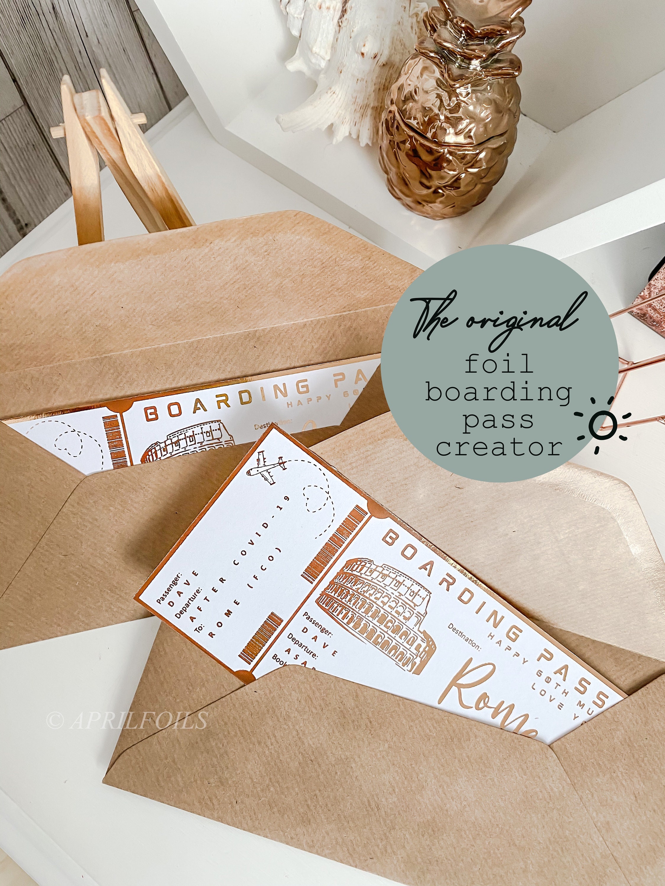 Boarding Pass Plane Ticket Gift IOU Voucher for Holiday Foil | Etsy UK