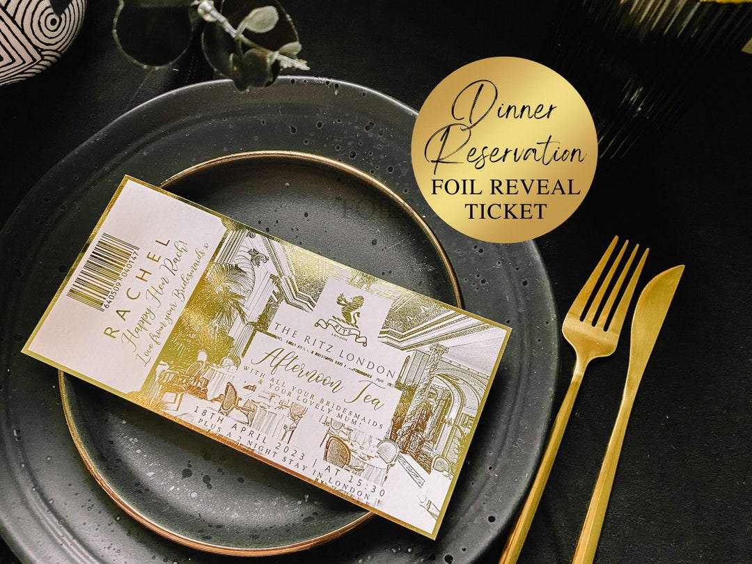 Dinner Reservation Foil Gift Voucher, Afternoon Tea Dining Experience ...