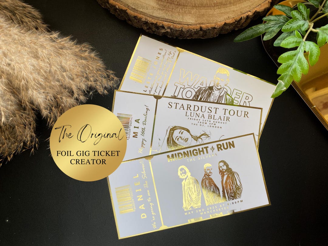 Concert Ticket Gift, Surprise Gig Voucher Reveal for Boyfriend, Custom ...