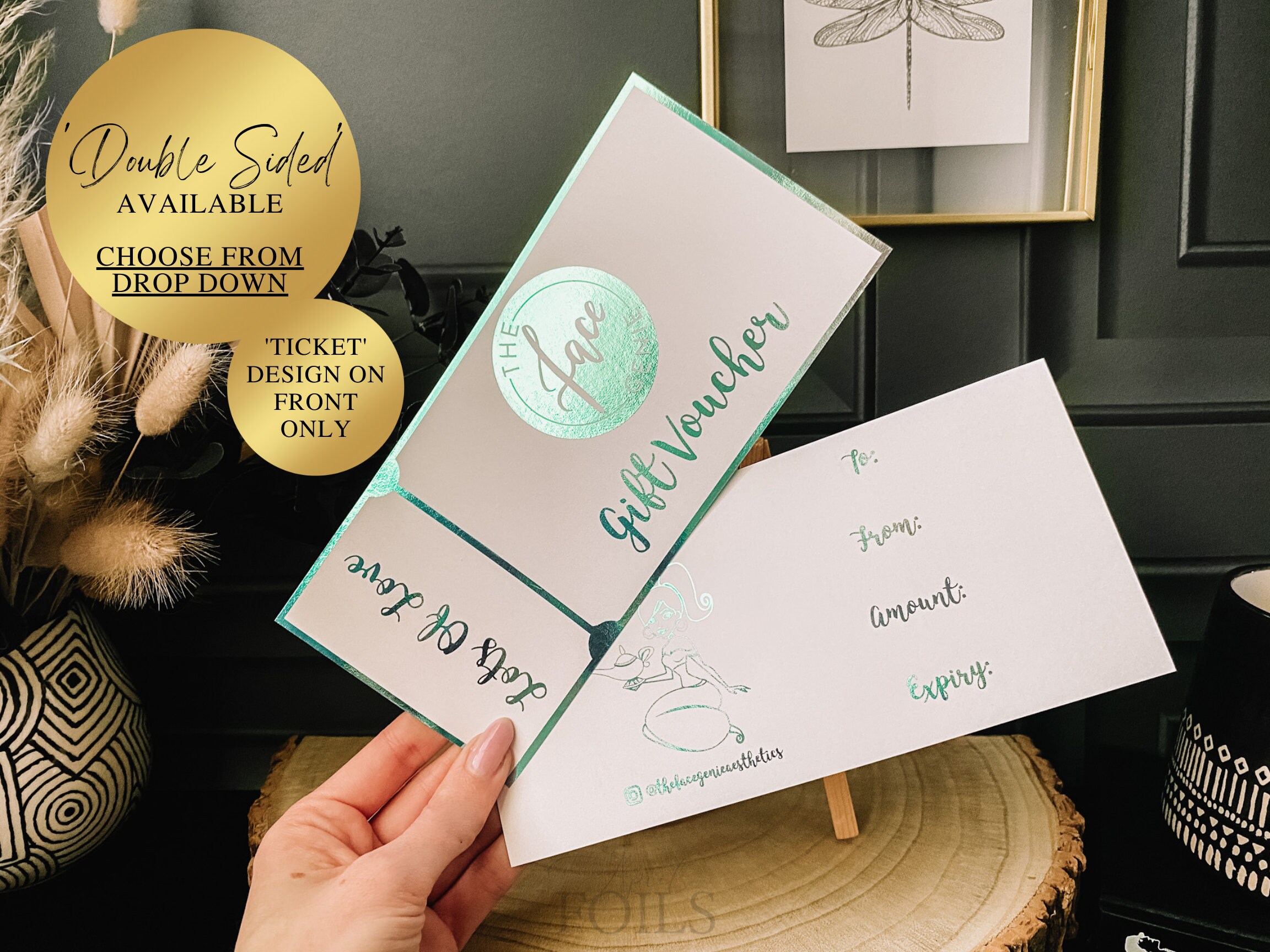 Foil Business Vouchers, Custom Gift Voucher for Customers, Bespoke ...