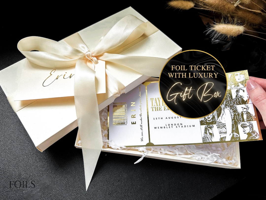 Surprise Concert Foil Ticket With Luxury Cream Gift Box, Boarding Pass ...