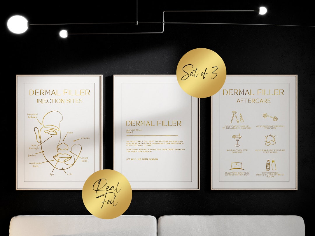 3 Filler Prints for Aesthetics Clinic Decor, Foil Poster Filler ...