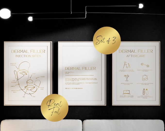 Beauty Injection Art, Botox Poster, Dermal Filler Art, Real Foil Print ...