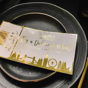 Dinner Reservation Foil Gift Voucher, Afternoon Tea Dining Experience ...
