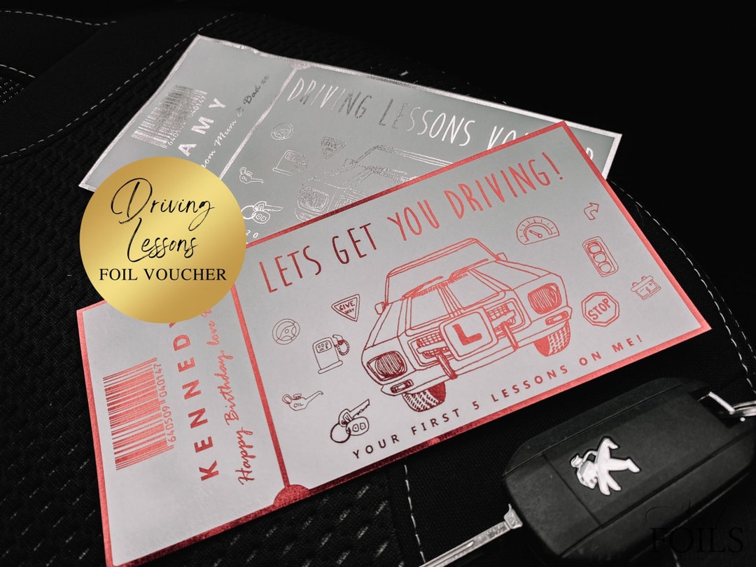 Foil Driving Lessons Voucher, Learning to Drive Gift, Surprise 17th ...