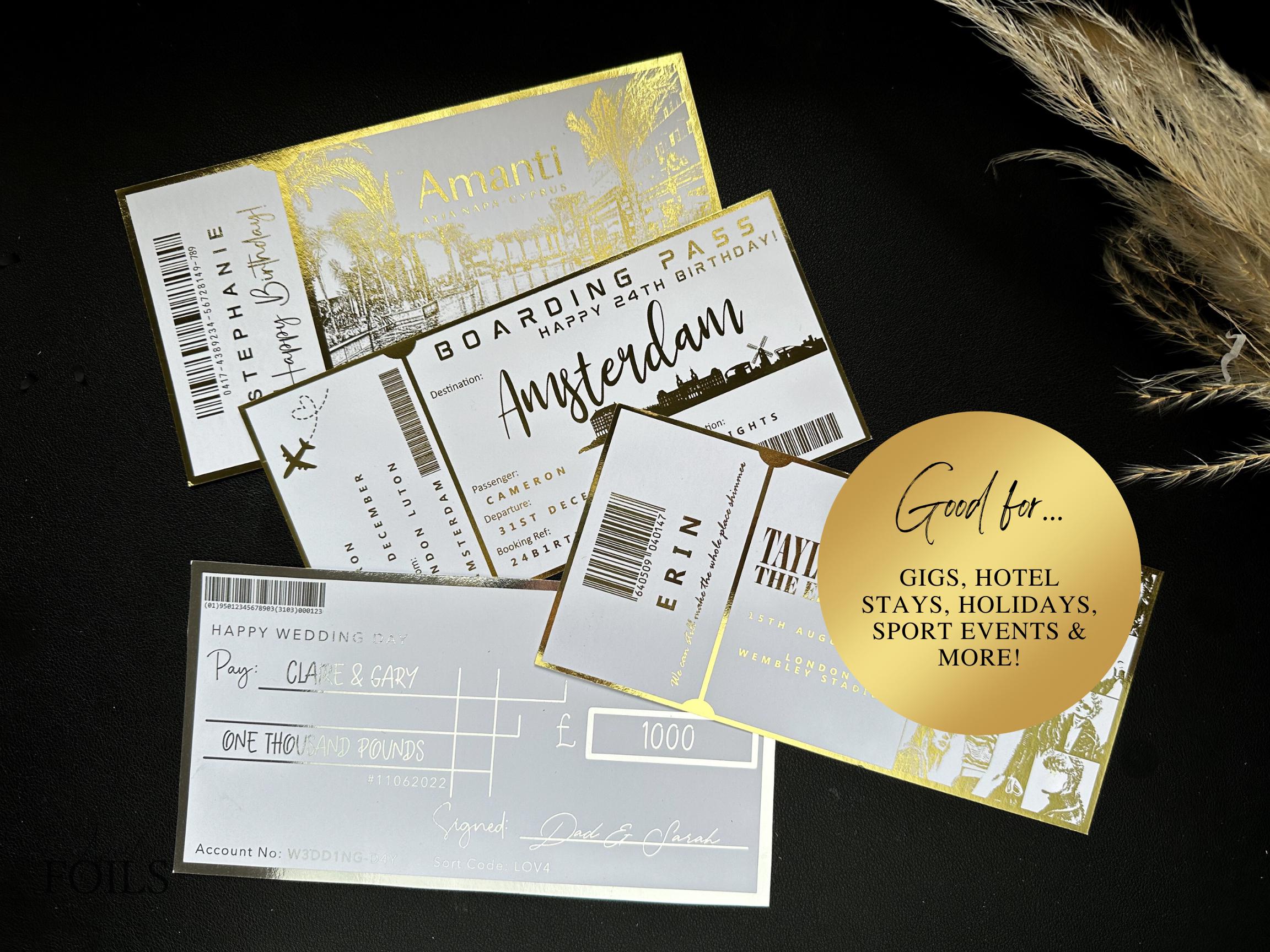 Surprise Concert Foil Ticket With Luxury Cream Gift Box, Boarding Pass ...