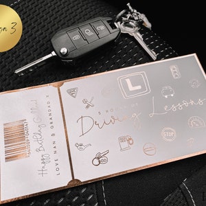 Foil Driving Lessons Voucher, Learning to Drive Gift, Surprise 17th ...