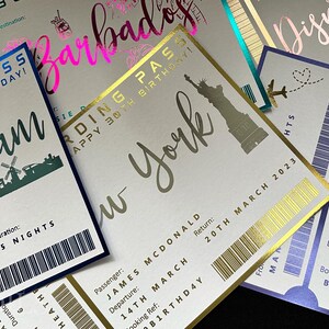 A4 Boarding Pass Surprise With Gift Box, Large Holiday Reveal Ticket ...