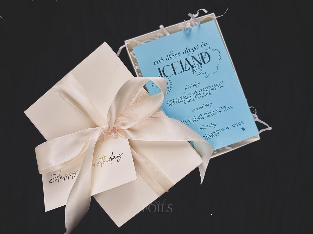 Personalised Travel Itinerary With Gift Box, A6 Foil Birthday Weekend ...
