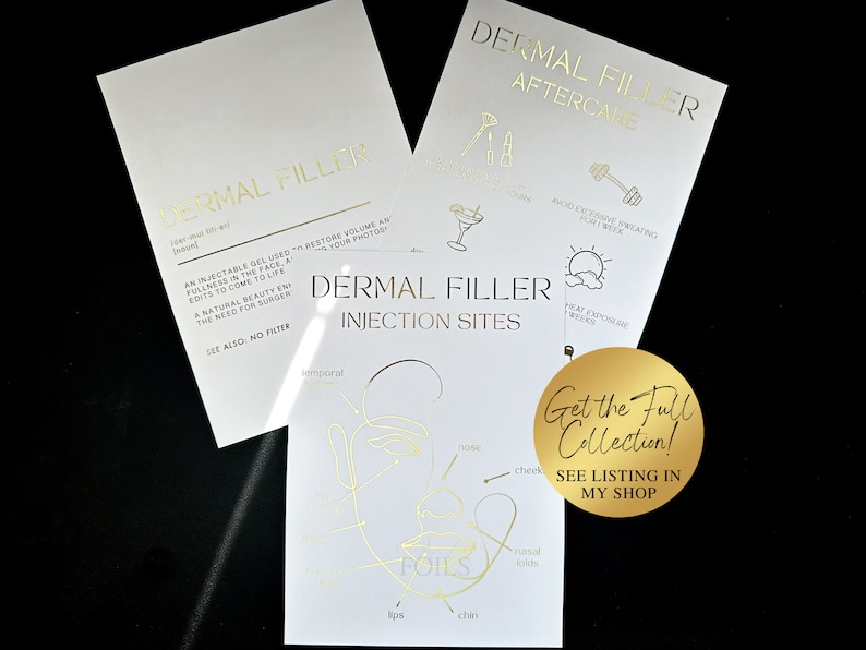 Dermal Filler Definition Print for Aesthetics Clinic Decor, Foil Poster ...