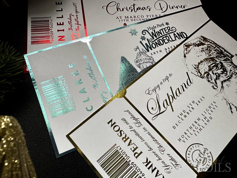 Christmas Foil Ticket to Lapland, Visit Santa Foiled Invitation ...