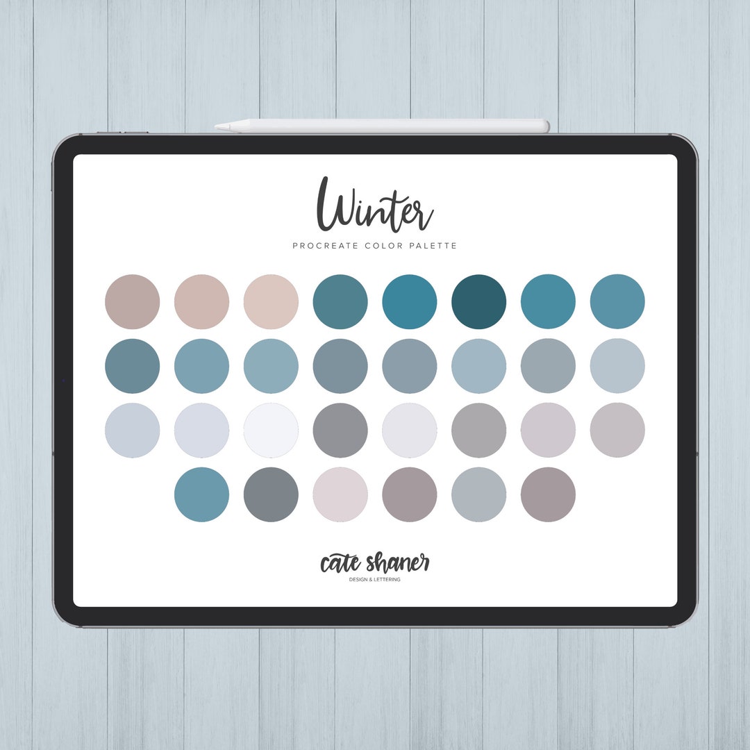 Winter Procreate Color Palette | Winter Color Palette | Instant ...