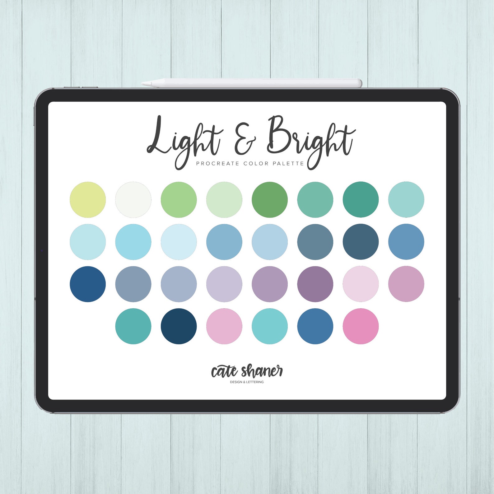 Light & Bright Procreate Color Palette | Color Palette | Instant ...