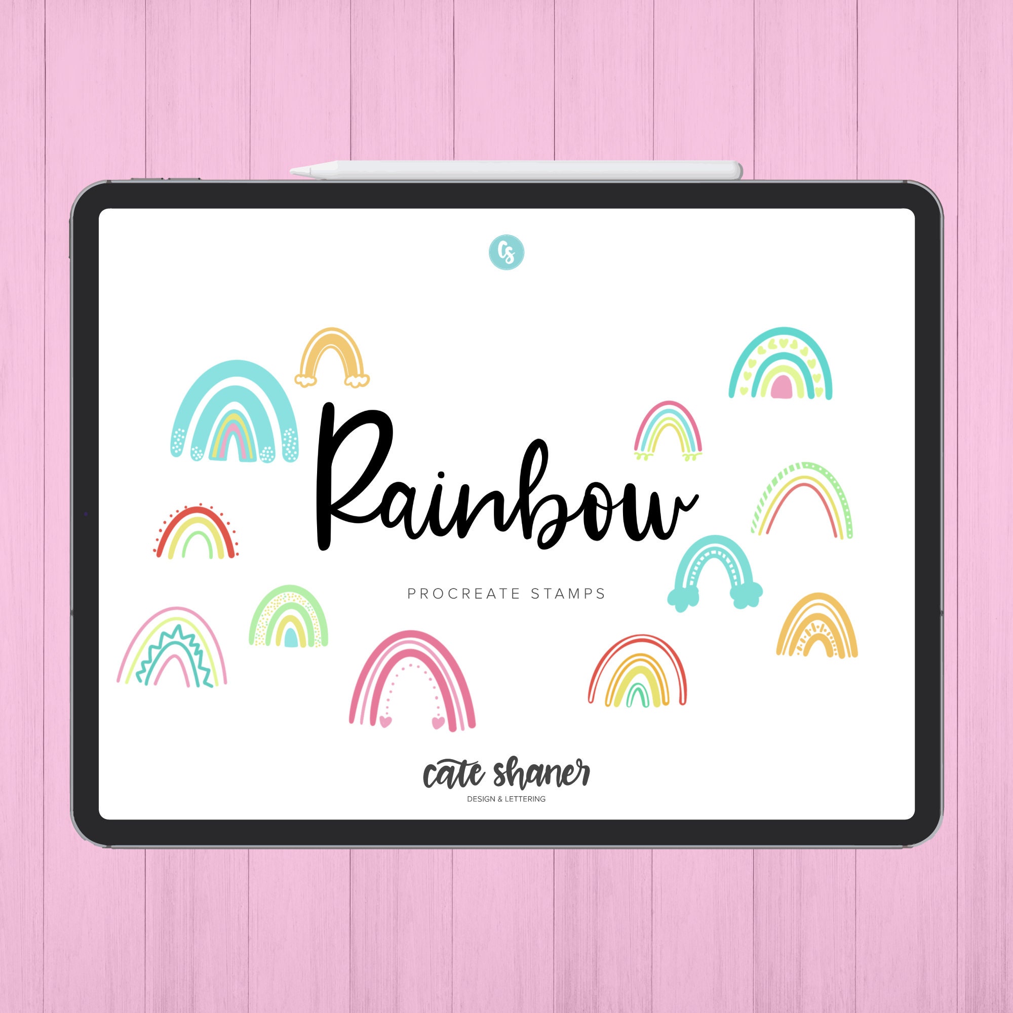 Rainbow Procreate Stamps Procreate Stamp Brushes Rainbow - Etsy