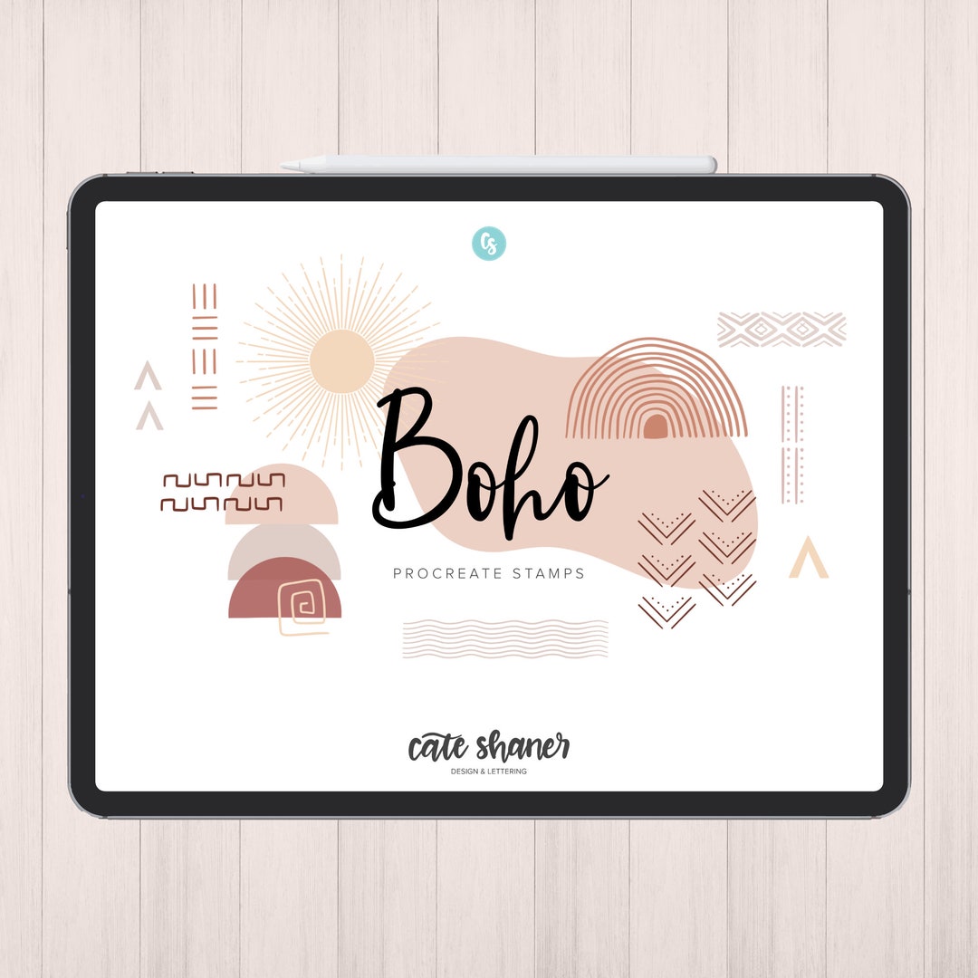 Boho Procreate Stamps | Boho Stamp Brushes | Abstract Procreate Stamps ...