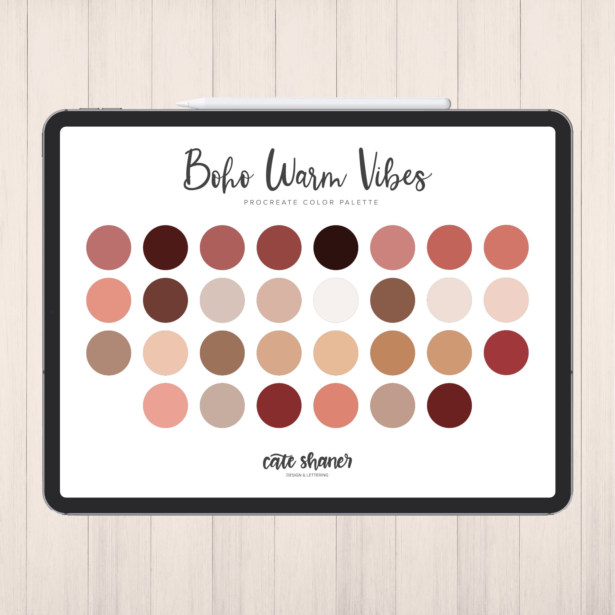 Boho Warm Vibes Procreate Color Palette | Color Palette | Instant ...
