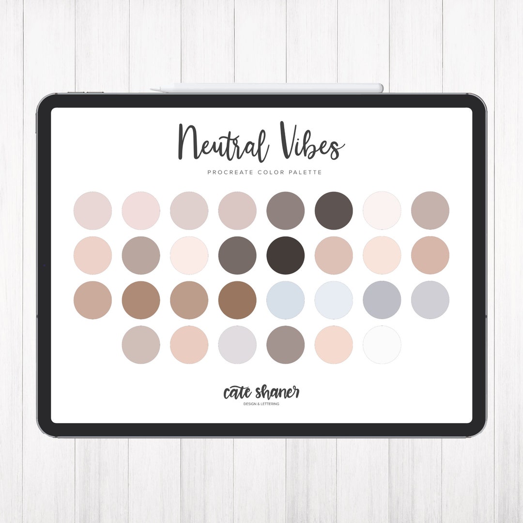 Neutral Vibes Procreate Color Palette | Color Palette | Instant ...